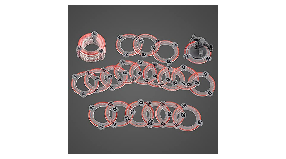 CZYY Numbered Markers Acrylic Rings for D&D & RPG Miniatures