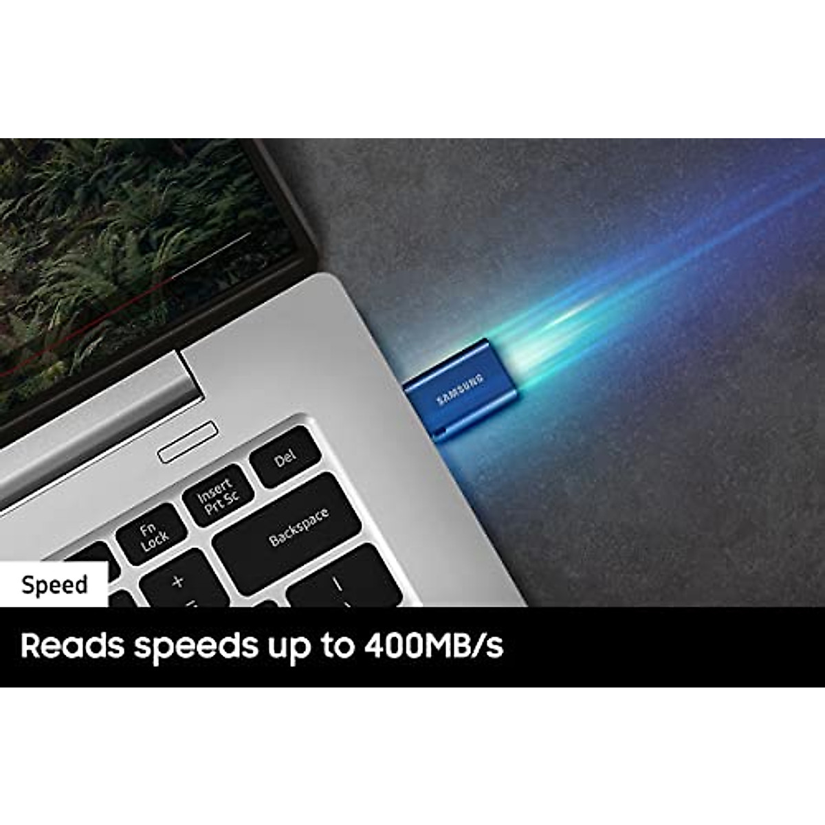 Samsung Type-C™ USB Flash Drive, 128GB, Transfers 4GB Files in 11 Secs w/Up to 400MB/s 3.13 Read Speeds, Compatible w/USB 3.0/2.0, Waterproof, 2022, Blue, MUF-128DA/AM