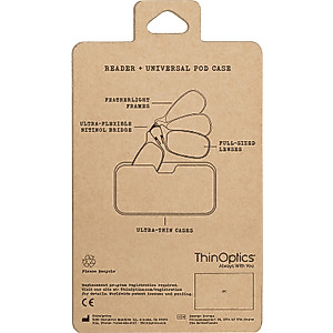 Rae Dunn THIN OPTICS READER W/UNIVERSAL POD CASE W/SEE BEAUTY WILMA ART (Black, 2.0)