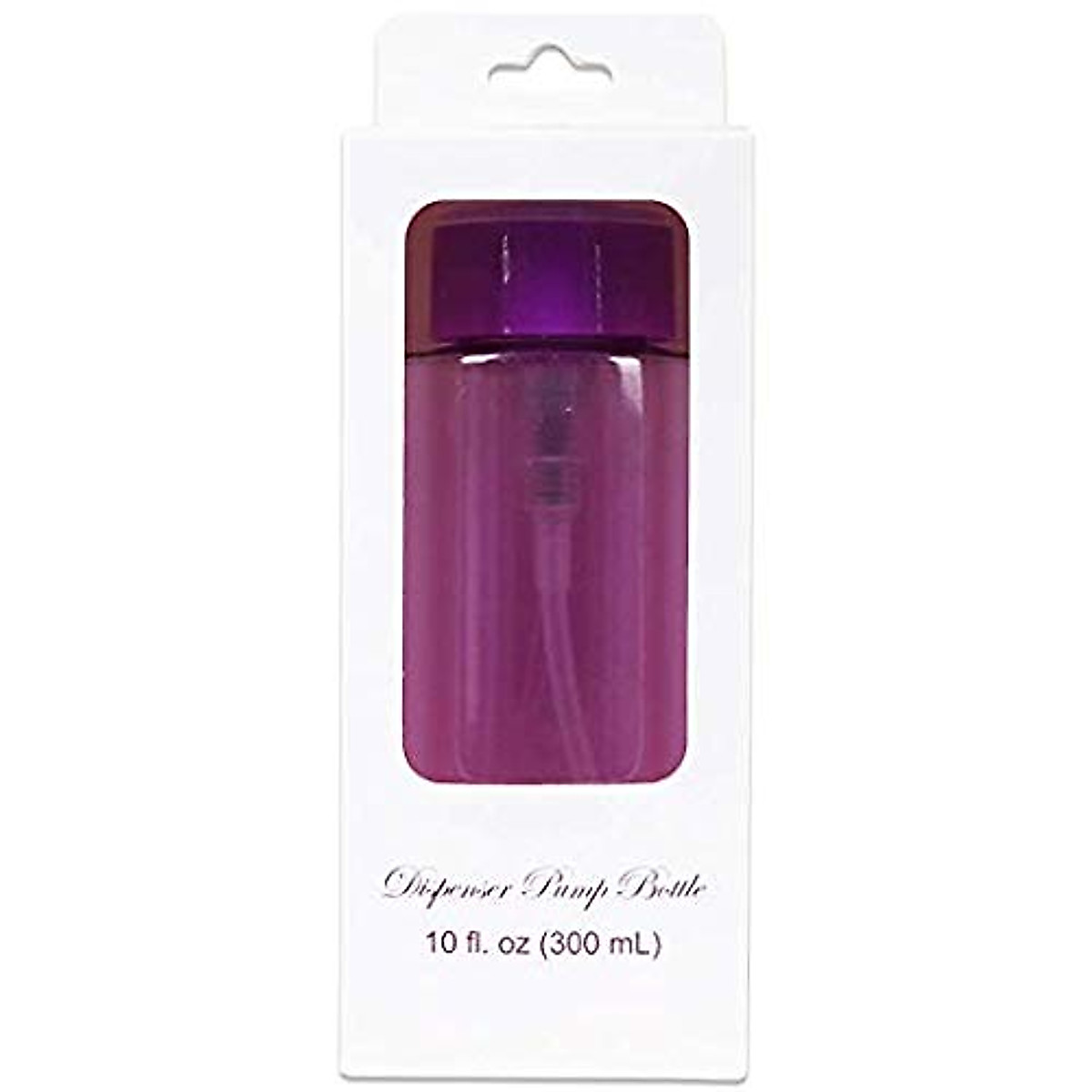 10oz PANA Purple Push-Down Dispenser Bottle - 1 Bottle - Empty Refillable Pump Bottle for Nail Polish Remover Liquid