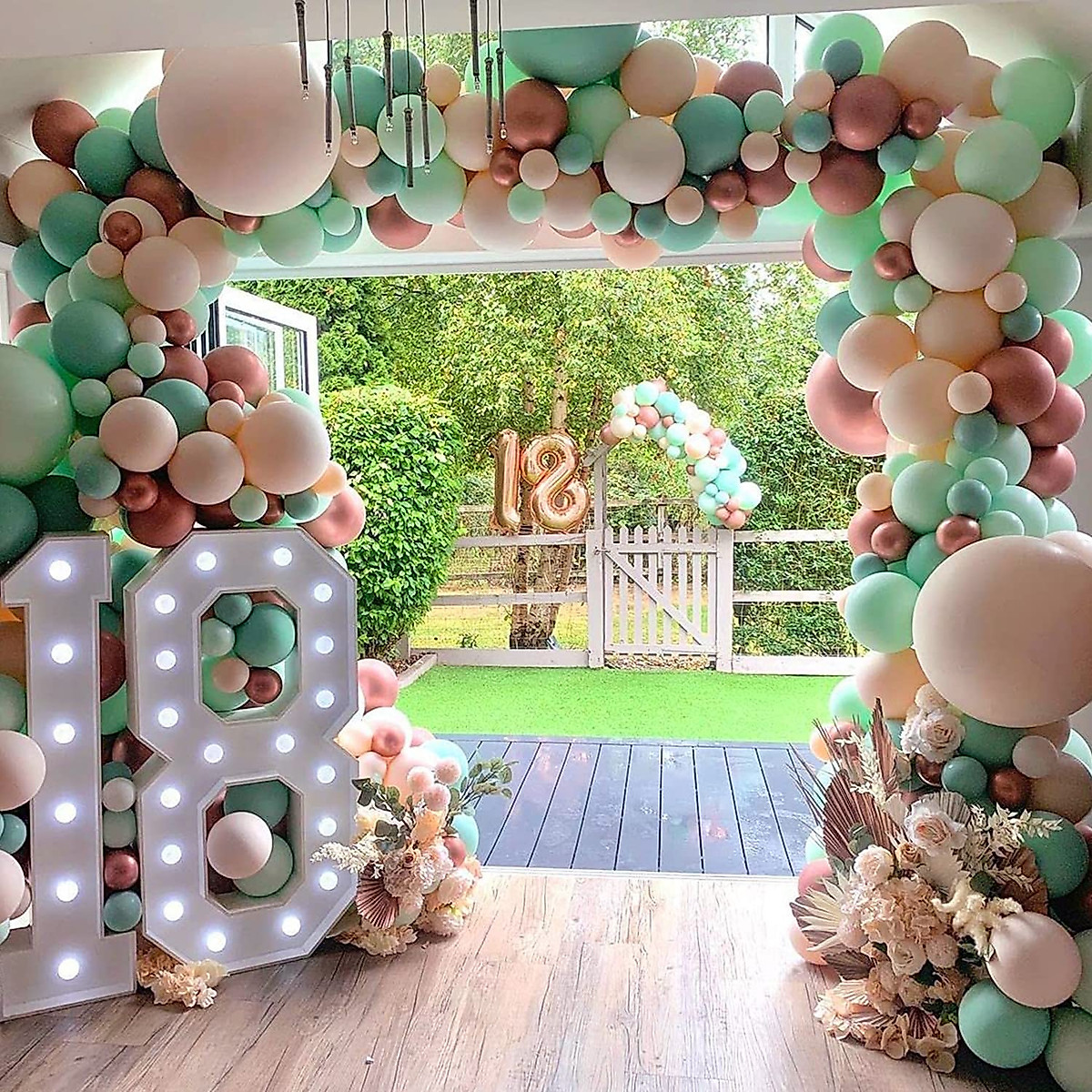 White Sand Balloons Garland Kit 130Pcs Cream White Balloons 18/12/10/5 Inch Baby Shower Balloons Helium Balloons for Happy Birthday Gender Reveal Graduation Wedding