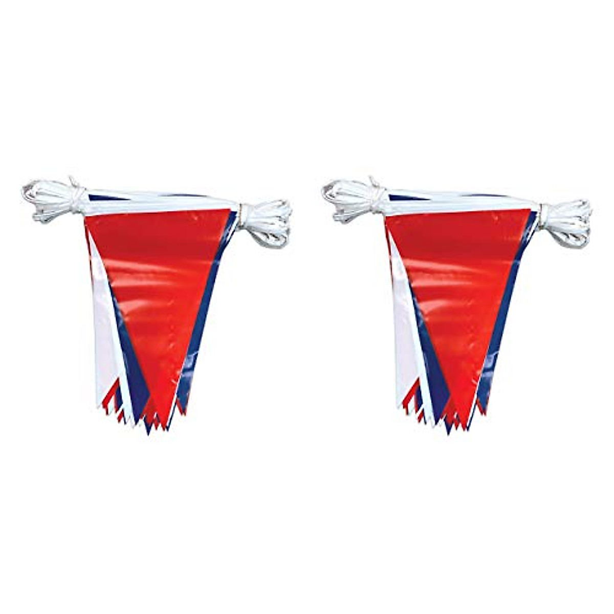 Beistle 2 Piece Indoor Outdoor Plastic Patriotic Pennant Banner 4th of July, Decorations Labor Day, USA Party Supplies