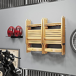 WIDEWHEEL Tool storage rack, garage wall mounted (with 6 hooks), heavy garden tool rack, can withstand 350 pounds, and can place brooms, mops, shovels, trimmers, water pipes, chairs, and More
