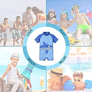 Baby Toddler Boys One Piece Swimsuit Set Kids Long Sleeve Sunsuit Infant Boy's Swimwear Bathing Suit Swimwear for Kids Boys (06-Whale, 5-6Y)