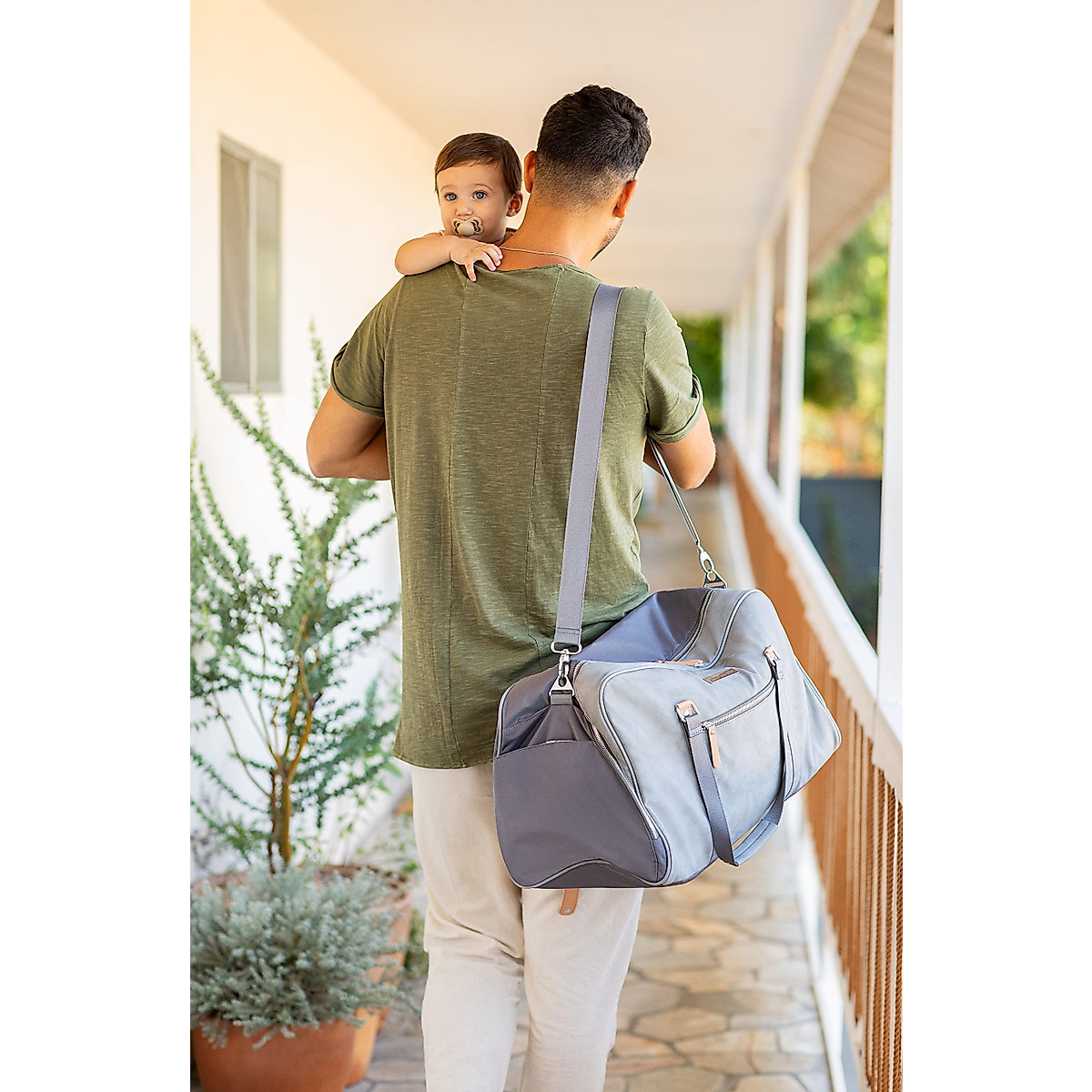 Petunia Pickle Bottom Inter-Mix Live for The Weekender Travel Bag | Travel Diaper Bag | Baby Diaper Bag | Stylish Bag and Organizer | Sophisticated Spacious for On The Go Parents – Matte Grey/Black