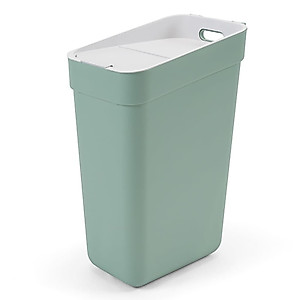 Curver Ready to Collect 30L Sorting Bin with Wall or Door Holder for Kitchen, Bathroom, Laundry Room – 100% Recycled – Green
