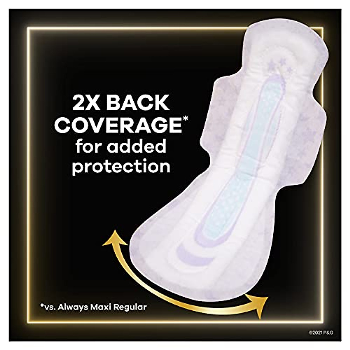 Always ZZZ Overnight Pads for Women Size 6 Unscented with Wings, Always' Widest Coverage for Worry-Free Nights, 10 Count