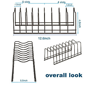 Y.Z.Bros Pot&Pan Lid Rack Holder Organizer, Rest Cutting Board, Baking Sheet, Stainless Steel, Satin Nickel