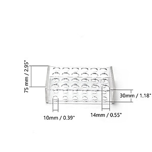 Othmro 1Pcs Test Tube Rack Holder, 14mm 24Well Centrifuge Tube Holder, Rectangular Plastic Stand Bracket Rack Test Tube Rack for Labortory Holder Party Favors Decoration Transparent