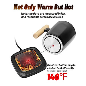 HOWAY Coffee Warmer & Mug Set, Coffee Mug Warmer for Desk Auto Shut Off Warmer Plate with Flat Bottom Ceramic Cup Warm Water, Tea, Cocoa and Milk (Mug Included)