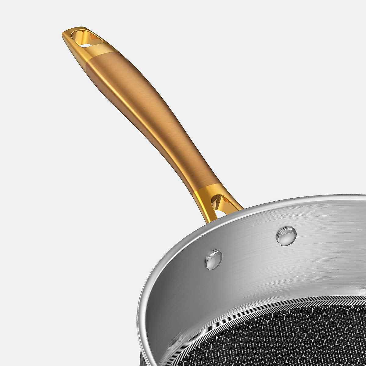 Homaz life 4.5-Quart Deep Sauté Pan with Tempered Glass Lid, Tri-Ply Stainless Steel Cookware, Induction Ready, Compatible with All Cooktops, Dishwasher Safe, Non-Toxic