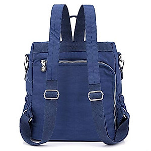 MINTEGRA Women Shoulder Backpack Multi-Pocket Nylon Purse Large Capacity Waterproof Casual Daypack