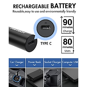 PRITECH Nose Hair Trimmer for Men & Women, Rechargeable, Portable, Washable, Dual-Edge Blades, 245 Days of Use