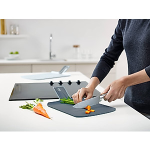 Joseph Joseph 981003 Chop2Pot Plus Foldable Plastic Cutting Board, Small, Sky