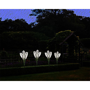 Fake Plants Artificial Plants Reed Greenery Flowers，Pampas Grass Suitable for Office, Home Floor Indoor and Outdoor Decoration LED Lighting (2 Packs)