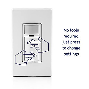 Leviton DOS02-1LT Motion Sensor Light Switch, Motion Activated, Auto-On/Auto-Off, 2A, No Neutral Wire Required, Single Pole, Light Almond