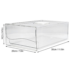 Fridge Drawers, Refrigerator Organizer Bins with Pull-Out Drawer, Stackable Refrigerator Drawers Set for Save Vertical Space, Clear Fridge Drawer for Storage Clear for Food, Drinks, Vegetable(S)