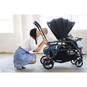 Joovy Caboose S Stroller, Stand on Tandem, Premium Sit and Stand, Black Melange