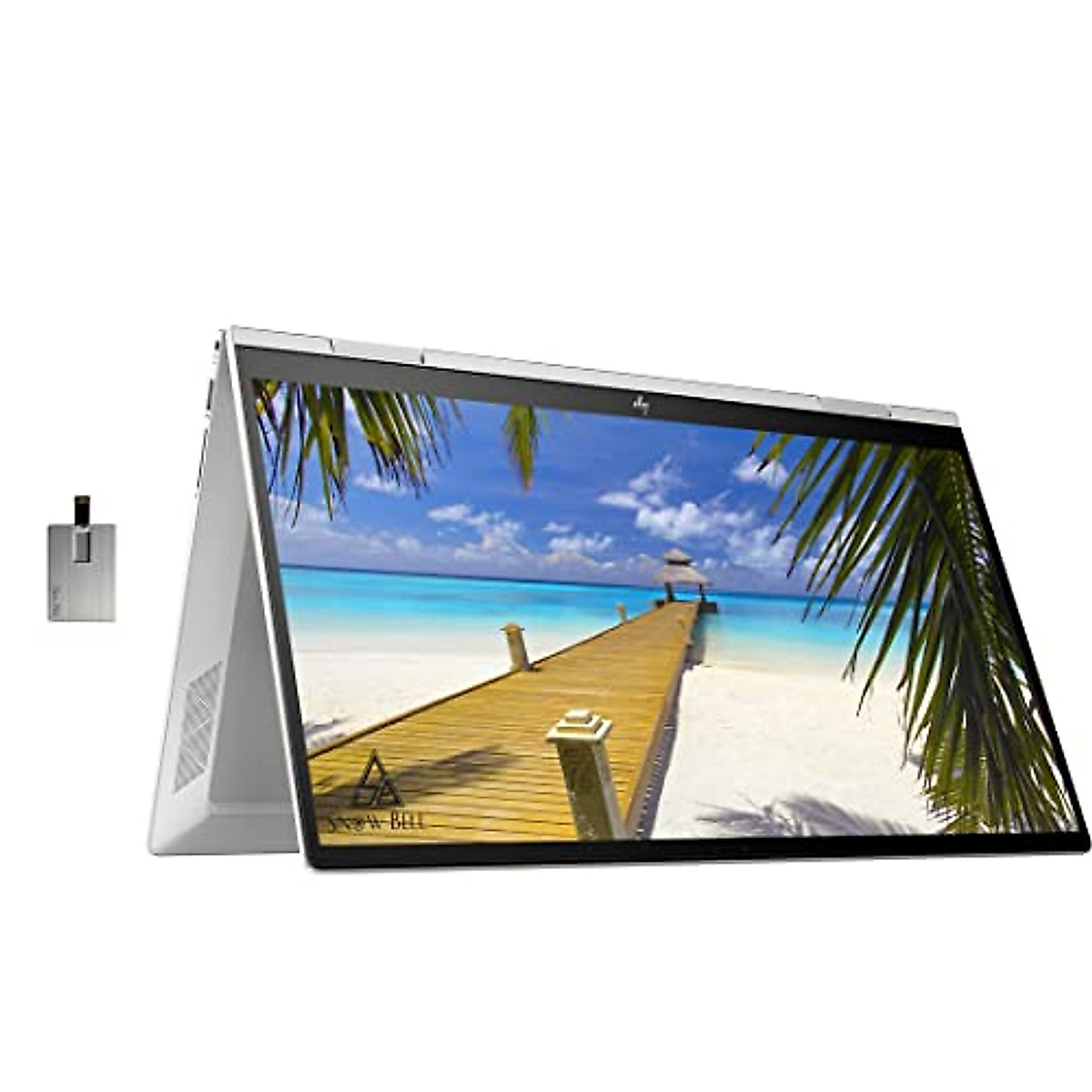 HP 2022 Envy X360 2-in-1 15.6" FHD Touchscreen Laptop, Intel Evo Platform Core i7 1255U, 64GB RAM, 2TB PCIe SSD, Backlit Keyboard, Intel Iris Xe Graphics, Windows 11 Pro, Silver, 32GB USB Card