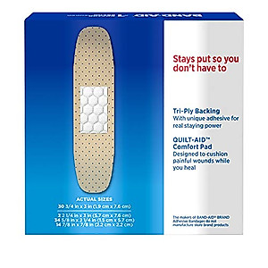 Band-Aid Brand Tru-Stay Sheer Strips Adhesive Bandages for First Aid and Wound Care, Assorted Sizes, 80 ct