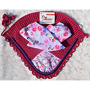 Zainee Sports Horse Fly Bonnet Ear Net Hat Hood Mask Fly Veil Horse Gift Handmade Crochet Polyester (COB)