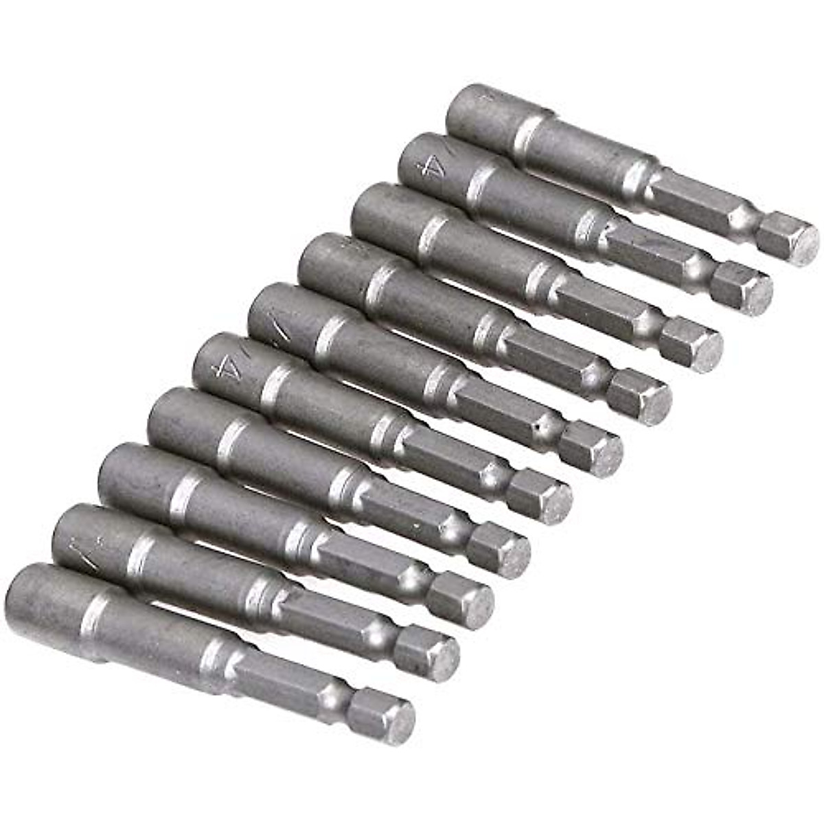 Bestgle 10pcs 1/4'' Hex Shank Nut Driver Bit Sets, Quick Change Socket Nut Impact Driver Adapter Imperial Size 1/4"