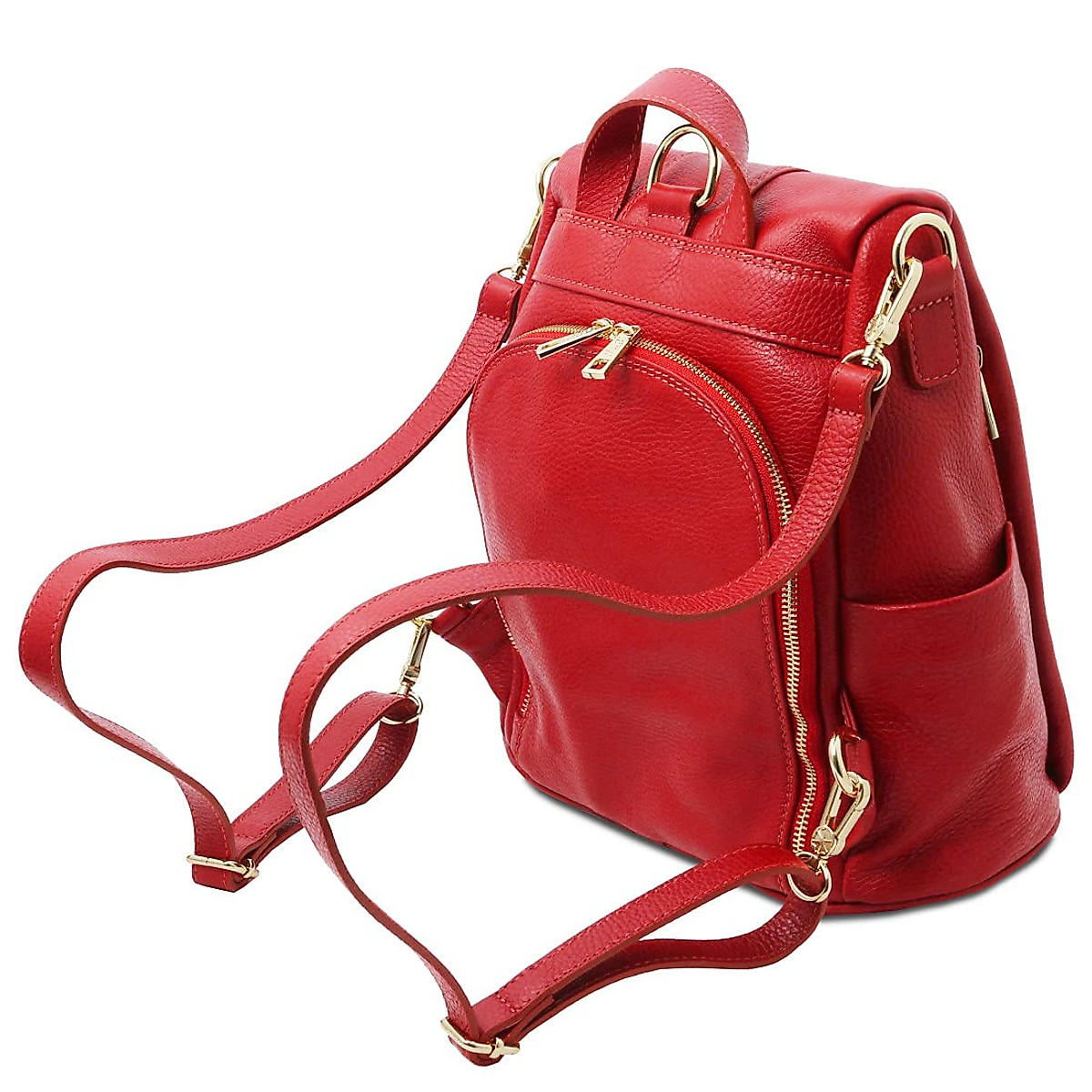 Tuscany Leather. TL Bag - Soft leather backpack - TL142138 (LIPSTICK RED)