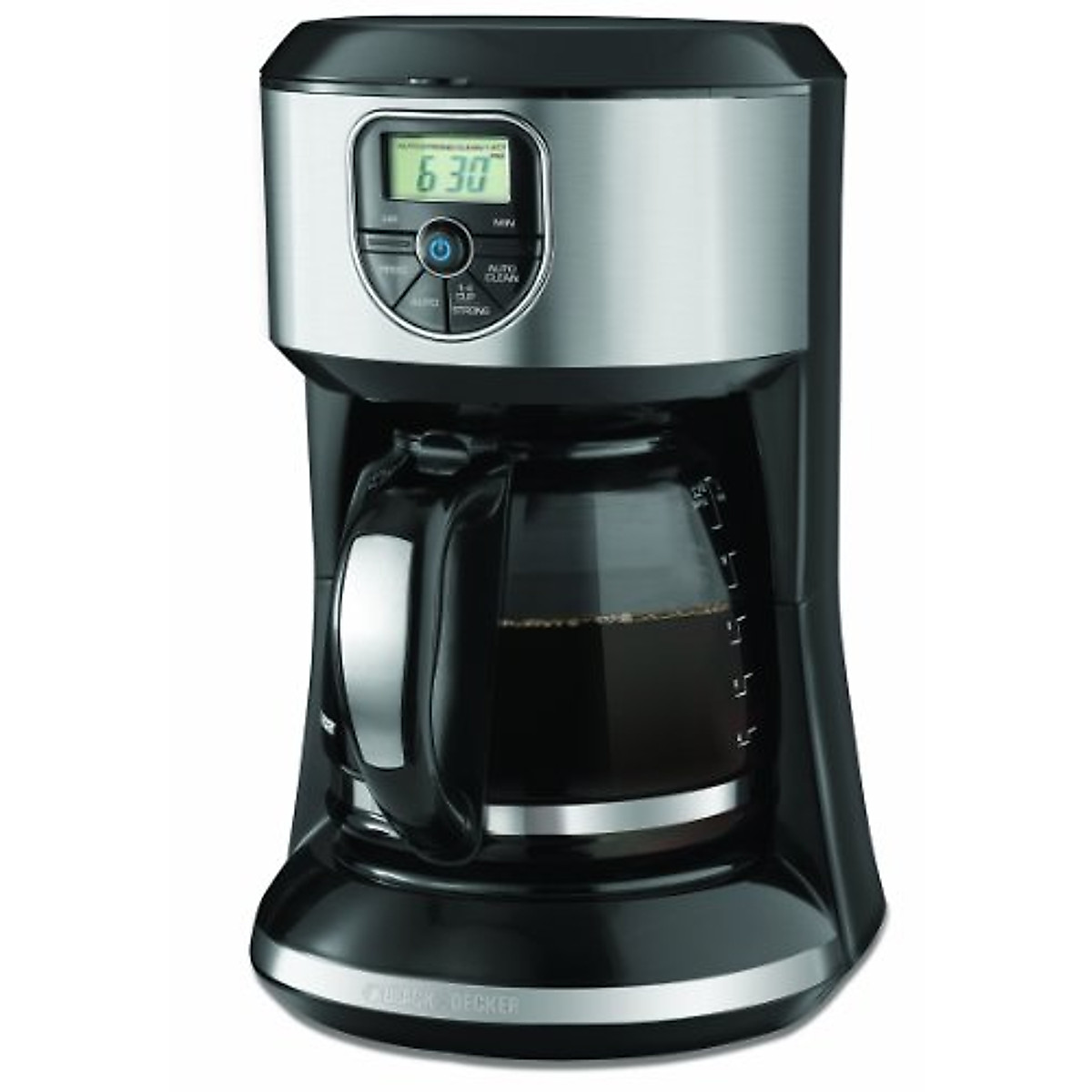 Black+Decker Coffeemaker 12-Cup Programmable Coffee Maker, Silver, CM4000S, Black/Stainless Steel