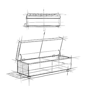 SIMPLIHOME Hamilton 48 inch Wide Rectangle Lift Top Storage Ottoman in Upholstered Distressed Black Tufted Faux Leather with Large Storage Space for Living Room, Entryway, Bedroom, Transitional