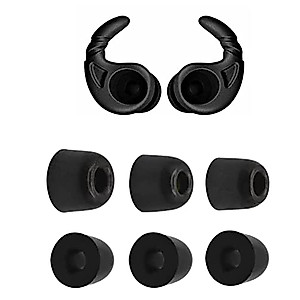 Ear Tips Replacement for Sony WF-1000XM4/WF-1000XM3/WF-C500,JNSA Earhook Replacement Memory Foam Earbuds Tips Compatible with Sony WF-XB700 WF-SP800N WF WI XBA Etc. LMS+Hook Tips 4 Pairs Black