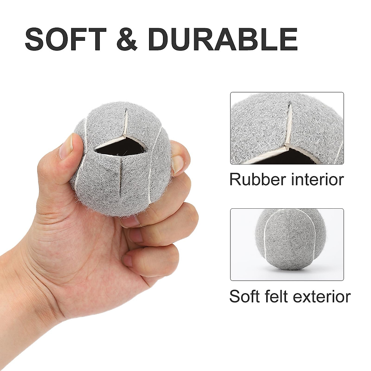 ANCKNE Walker Tennis Balls Precut Tennis Balls for Walkers 4PCS Walkers Legs Universal Precut Glide Balls, Heavy Duty Long Lasting Felt Pad Glide Coverings（Gray）