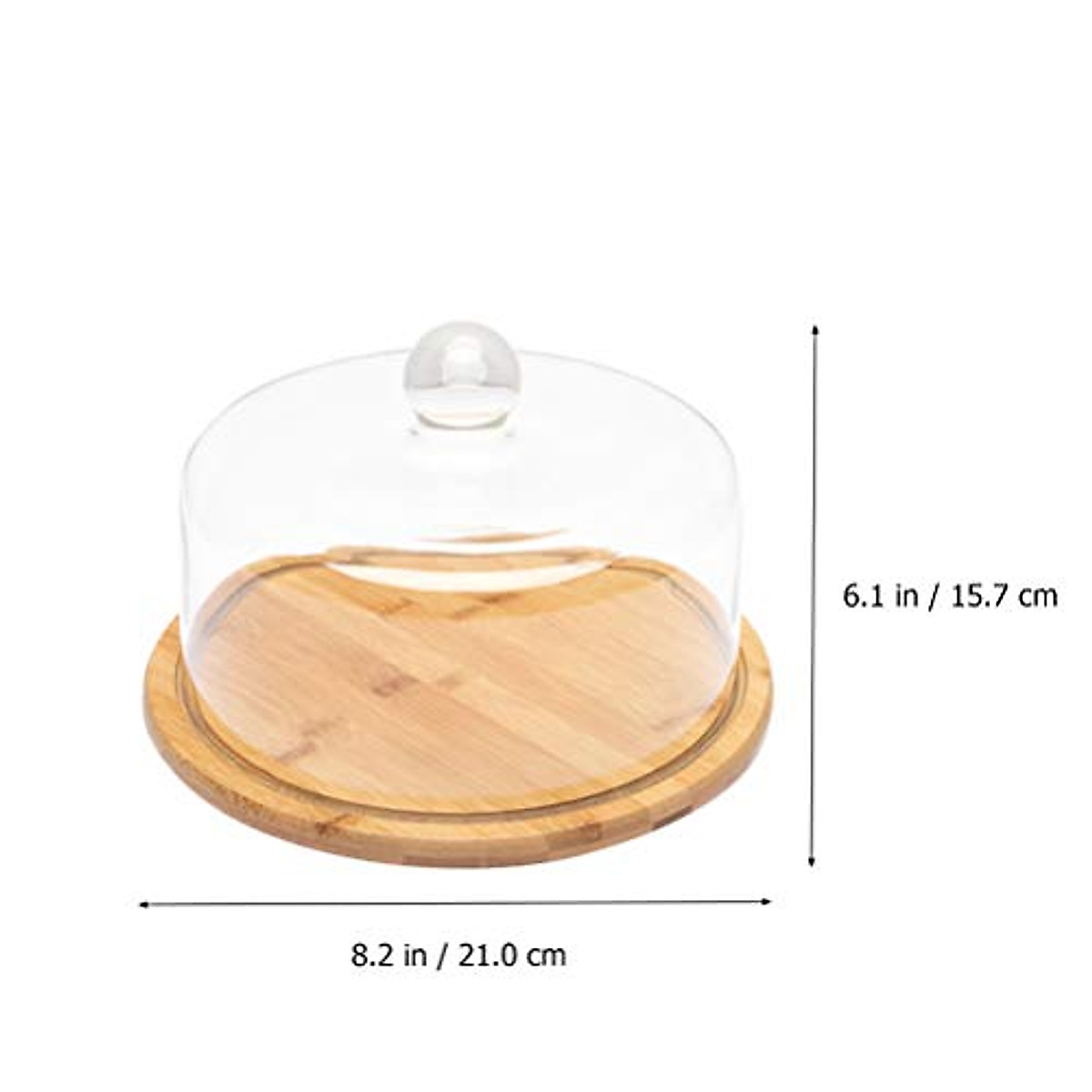 Cake Stand with Dome, Display Cake Stand Serving Platter Snack Tray Round Dessert Plate Tray for Baking Wedding Party (21 * 21 * 15.7cm)
