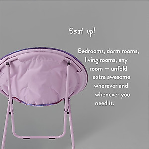 Urban Lifestyle Faux Fur Foldable Saucer Chair, Rainbow