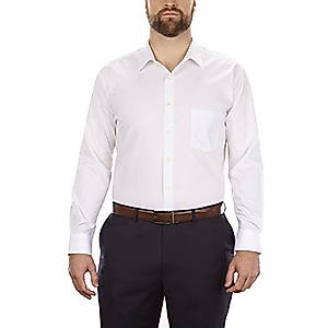 Van Heusen mens Big Fit Poplin Solid (Big and Tall) Dress Shirt, White, 18.5 Neck 34 -35 Sleeve XX-Large US