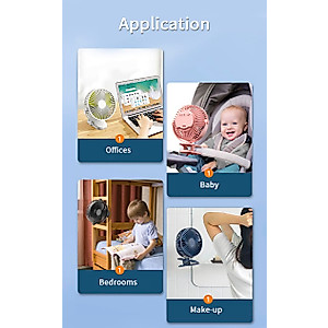 ANYPOWK Mini Clip on Fan, 4 Inches - 2500mAh Rechargeable Battery Operated Stroller Fan, Personal Fan for Bed, Baby Stroller, Outdoors, Car Seat, Gym - Black