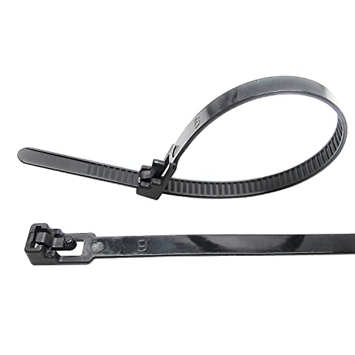 TUKKIVA Black Resuable Zip Ties Heavy Duty 8 Inch 50 Lbs Tensile Strength Releasable Cable Wire Ties 100 Pack