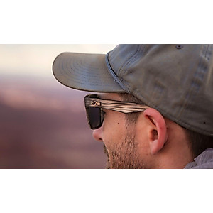 Optic Nerve - Premium & Affordable Polarized Wayfarer Sunglasses for Men/Women, Mashup Edition with Matte Driftwood Grey Frame/Smoke/Silver Flash Lens