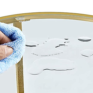 Yaheetech Round Nesting Side Table Stacking Coffee Table, Set of 2 Circular Modern End Tables w/Metal Frame & Tempered Glass Top & Protective Foot Pads for Small Space Living Room Bedroom Office