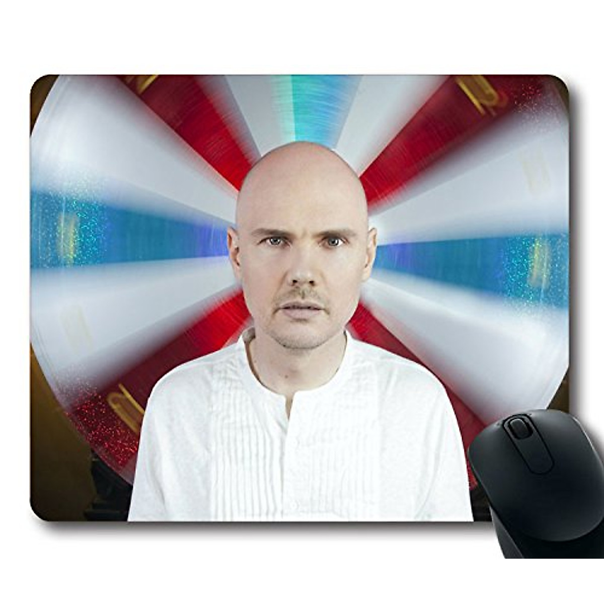 Custom Popular Singer Mouse Pad with The Smashing Pumpkins Bald Look Room Lamps Non-Slip Neoprene Rubber Standard Size 9 Inch(220mm) X 7 Inch(180mm) X 1/8 Inch(3mm) Desktop Mousepad Laptop Mousepads Comfortable Computer Mouse Mat