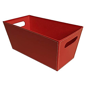 Wald Imports Red Paperboard 13" Decorative Storage/Organizer Basket