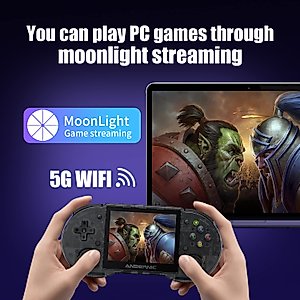 RG353P Retro Handheld Game Machine with Dual OS Android 11 and Linux, RG353P Multi Touch Support 5G WiFi 4.2 Bluetooth Online Fighting, RG353P Handled with 64G TF Card 4452 Games Support HDMI
