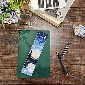 ZuoAnLF Cross Stitch Bookmark Kit 4PCS,DIY Bookmarks Cross Stitch Kits for Beginners,Stamped Embroidery Bookmark,14CT