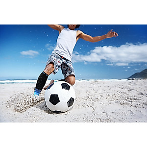 Compression Calf Sleeves Men & Women - Shin Splint Compression Sleeve 20-30mmhg, Best Footless Compression Socks for Calf Pain, Running, Nurses, Pregnancy, Post-Surgery Relief (1 Pair BLK-BLU L/XL)