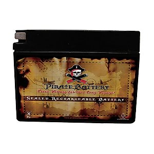 Pirate Battery 4B-BS Maintenance Free Replacement Battery for Suzuki and Yamaha Motorcycle: 12 Volts, 3 Amps, 2.3 Ah, Tab Terminal