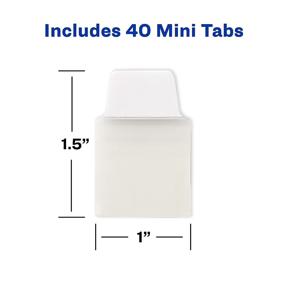 Avery Mini Ultra Tabs, 1" x 1.5", 2-Side Writable, White, 40 Repositionable Tabs (74788)
