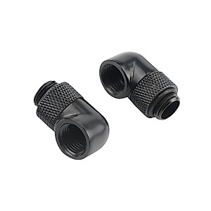 BXQINLENX 20 PCS Silver Chrome G1/4" Plug Fittings for Computer Water Cooling System (Black)
