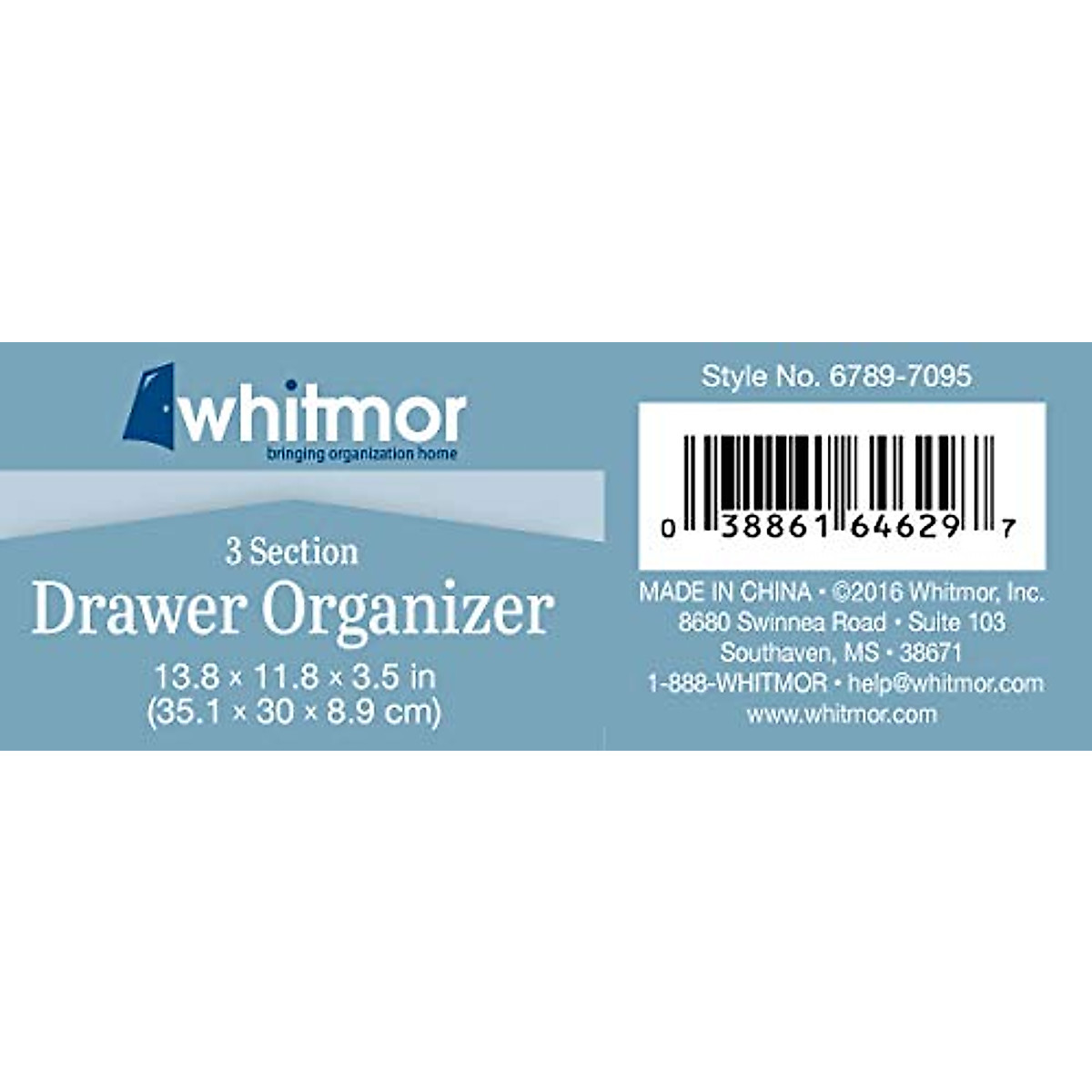 Whitmor 6789-7095 Clear 3-SECTION DRAWER ORGANIZER