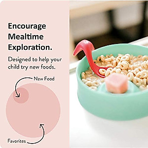 Kizingo Stackable Nudge Bowl for Infant and Toddler Self-Led Feeding (1-Pack, Sea Green)