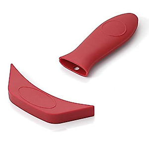Silicone Hot Handle Cover, Assist Pan Holder for Cast Iron Skillets and Traditional Pots - Red
