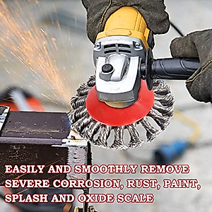 Wire Wheels for 4 1/2 Angle Grinder, 4&3 Inch Wire Wheel Brush Cup Brush Set, Wire Wheel for Angle Grinder, Angle Grinder Wire Wheel for Heavy&Light Duty Work, 5/8 Inch 11 Threaded Arbor - 6 Packs